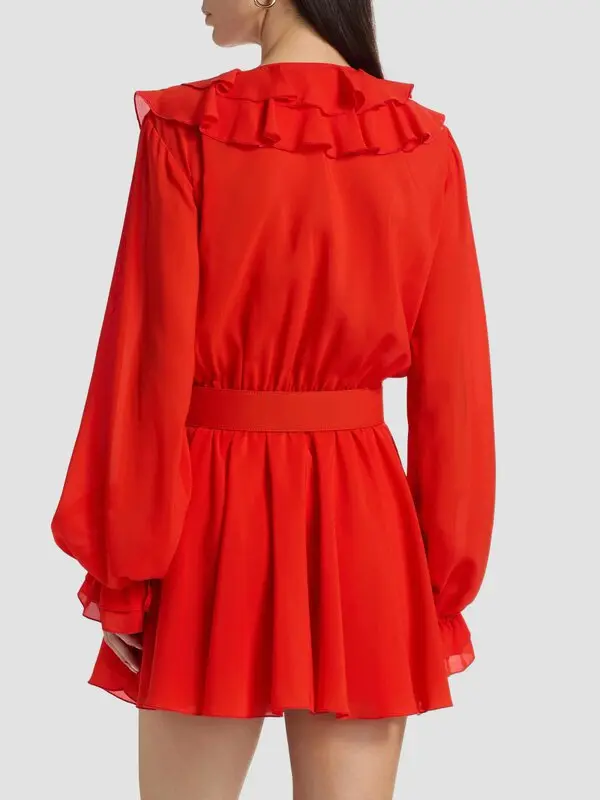 TOCCIN Elma Ruffled Belted Minidress