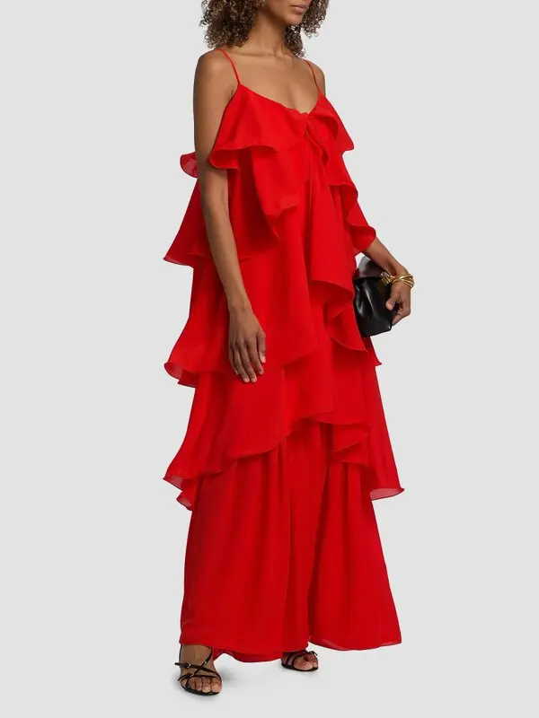TOCCIN Agustina Tiered Georgette Maxi Dress