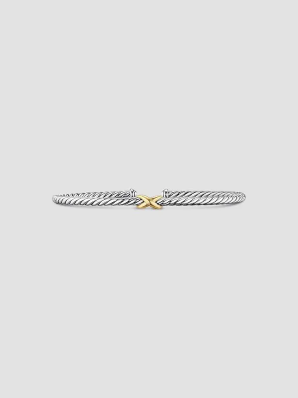 David Yurman Micro Cable Flex X Bracelet In Sterling - Silver