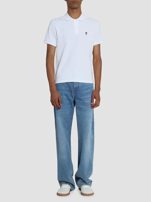 AMI Paris Adc Logo Polo Shirt - Blanc