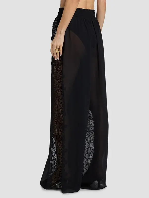 Ramy Brook Athena Lace Wide-leg Cover-up Pants - Black