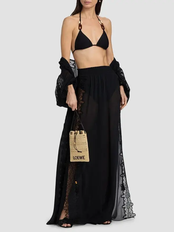 Ramy Brook Athena Lace Wide-leg Cover-up Pants - Black