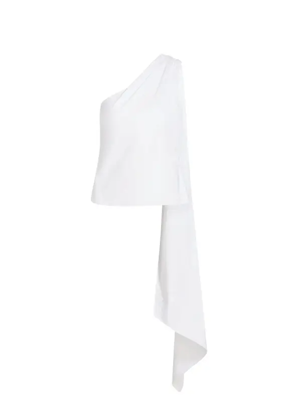 TOCCIN Vik Stretch-cotton One-shoulder Top - Optic
