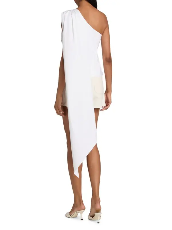 TOCCIN Vik Stretch-cotton One-shoulder Top - Optic