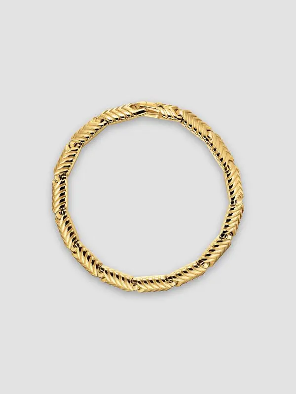 David Yurman Chevron Link Bracelet In 18k Yellow 7.6mm