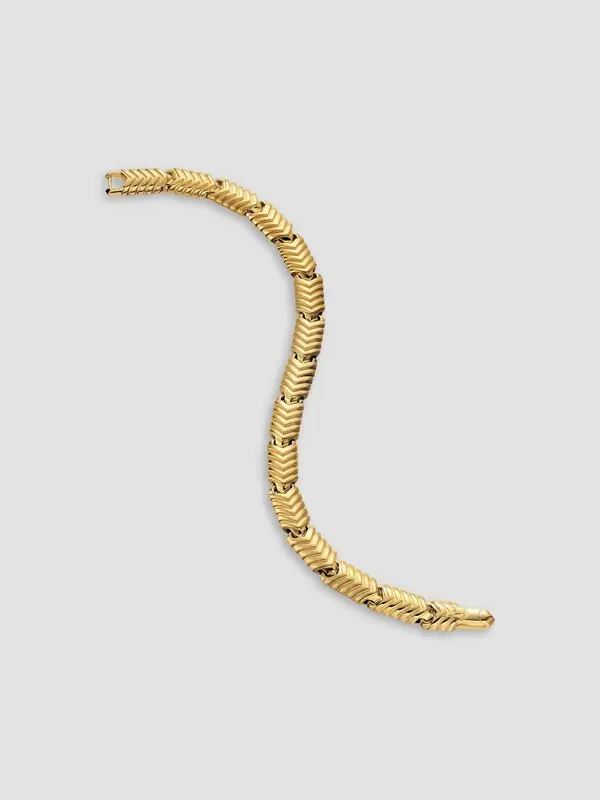 David Yurman Chevron Link Bracelet In 18k Yellow 7.6mm