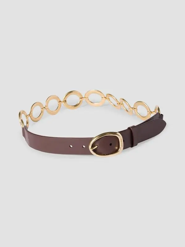 Miu Miu Leather And Metal Belt - Brown