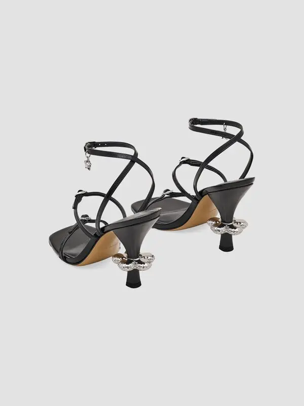 Marc Jacobs The Daisy Heel 100mm Metallic Leather Sandals