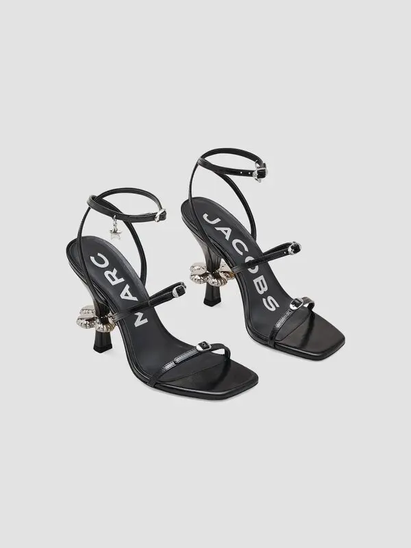 Marc Jacobs The Daisy Heel 100mm Metallic Leather Sandals