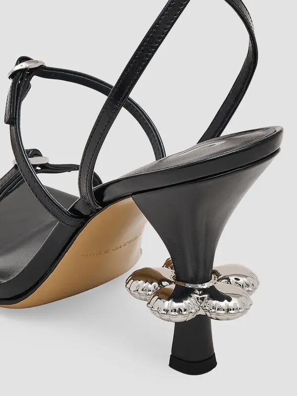 Marc Jacobs The Daisy Heel 100mm Metallic Leather Sandals