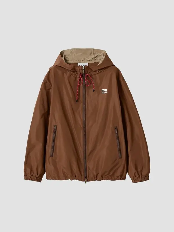 Miu Miu Technical Fabric Hoodie Jacket