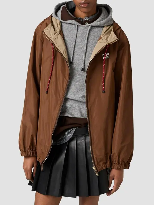 Miu Miu Technical Fabric Hoodie Jacket