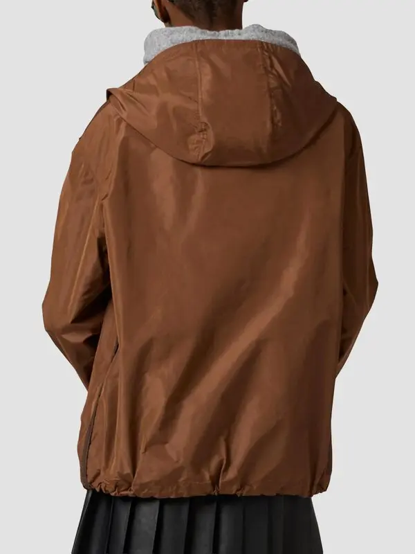 Miu Miu Technical Fabric Hoodie Jacket