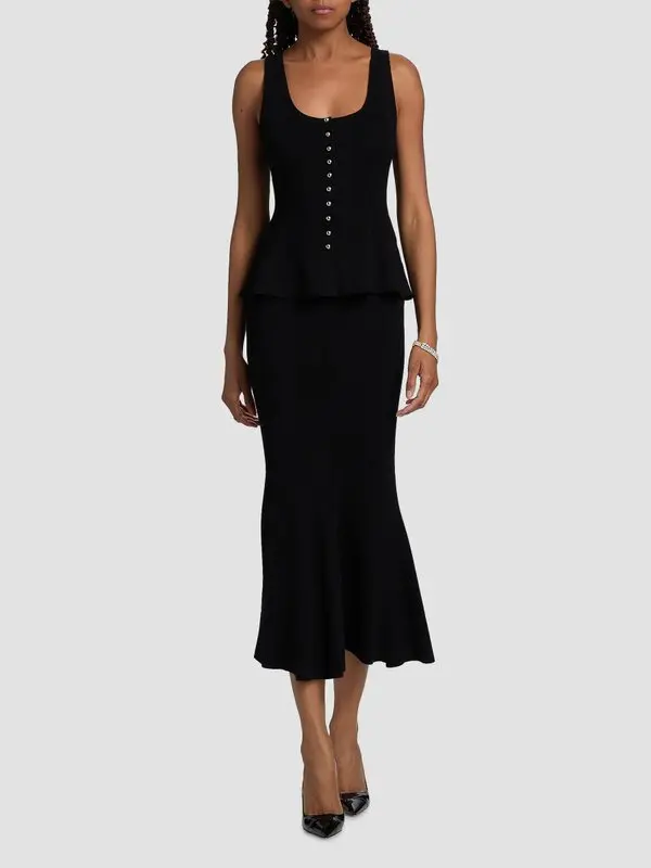 TOCCIN Lynn Godet Midi-skirt - Jet