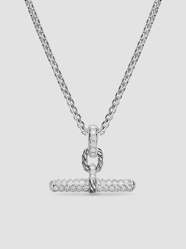 David Yurman Dy Madison Toggle Pendant In Sterling Silver With Diamonds, 20.2mm - Diamond