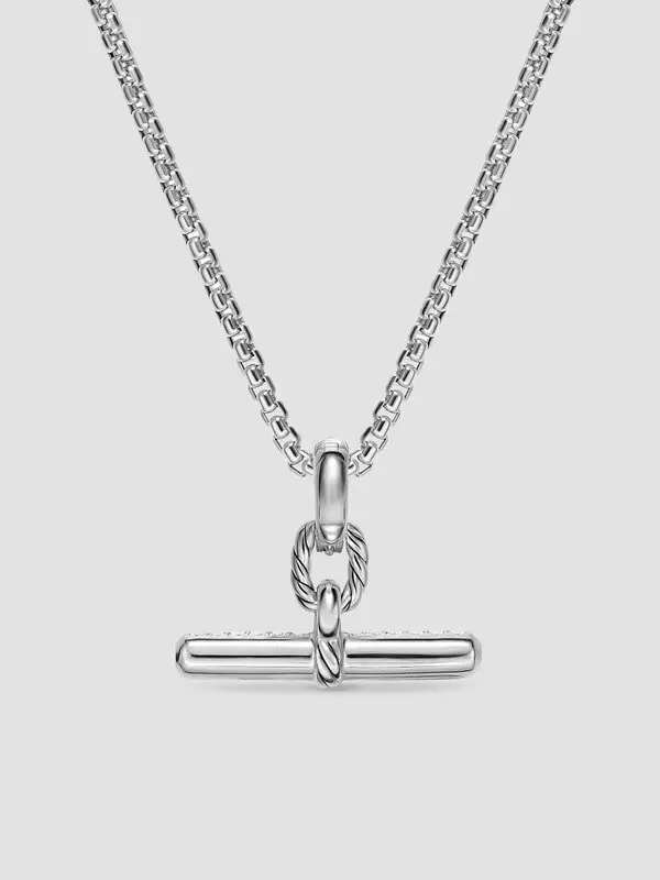 David Yurman Dy Madison Toggle Pendant In Sterling Silver With Diamonds, 20.2mm