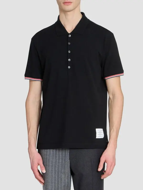 Thom Browne Rwb Tipping Wool Jersey Polo Shirt