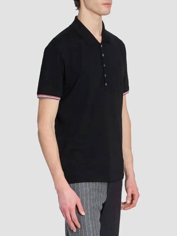 Thom Browne Rwb Tipping Wool Jersey Polo Shirt