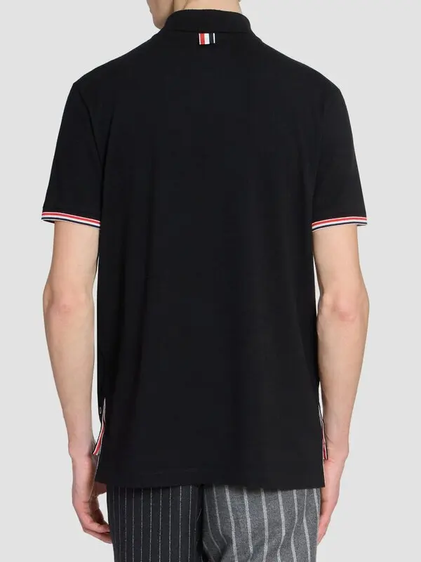 Thom Browne Rwb Tipping Wool Jersey Polo Shirt