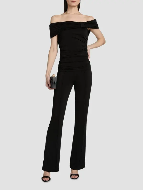 TOCCIN Gemma Knit Seamed Flared Pants