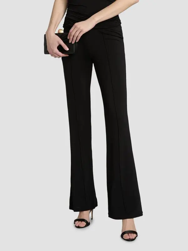 TOCCIN Gemma Knit Seamed Flared Pants