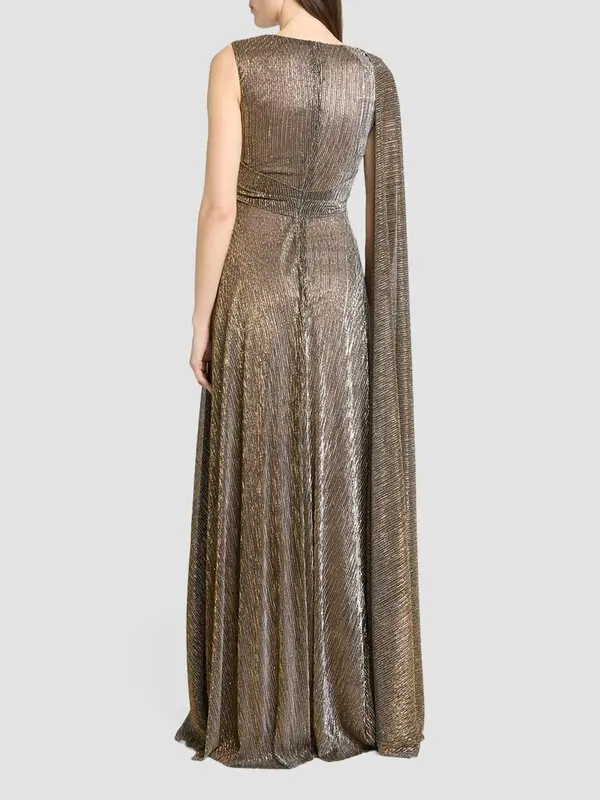 Talbot Runhof Metallic Voile Gown