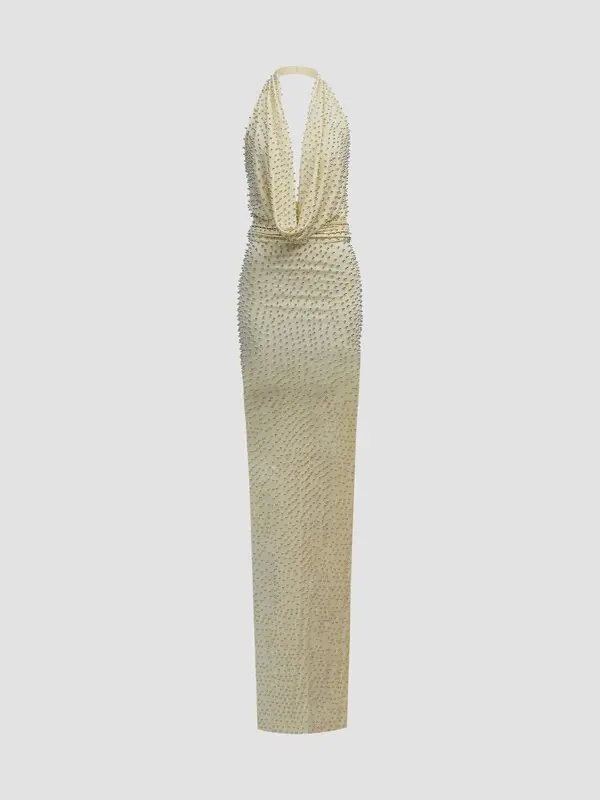 THE NEW ARRIVALS ILKYAZ OZEL Agel Cowlneck Gown