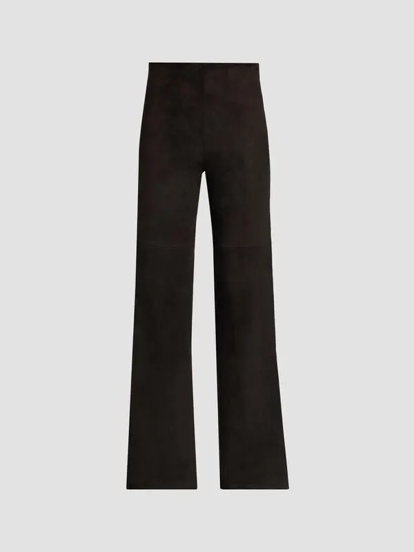 ARMA Karina Suede High-rise Wide-leg Pants