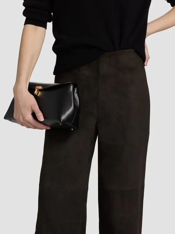 ARMA Karina Suede High-rise Wide-leg Pants