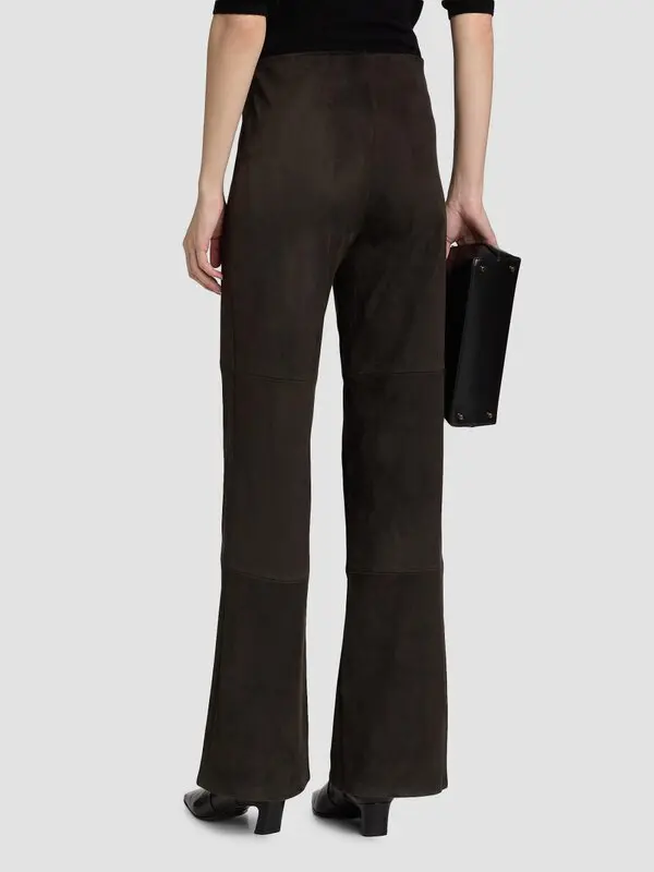 ARMA Karina Suede High-rise Wide-leg Pants