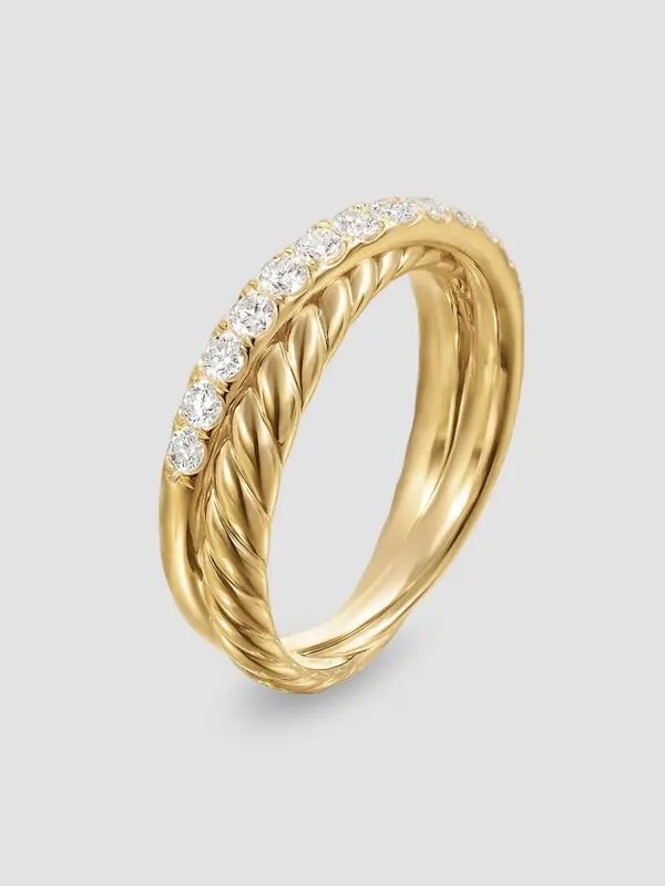 David Yurman Crossover Two Row Ring In 18k Yellow