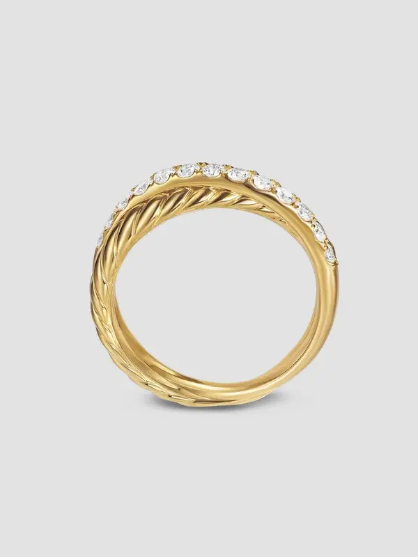 David Yurman Crossover Two Row Ring In 18k Yellow
