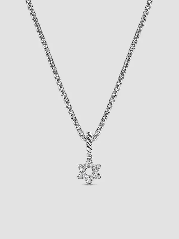 David Yurman Micro Pavé Star Of David Amulet In Sterling Silver With Diamonds, 7.4mm - Diamond