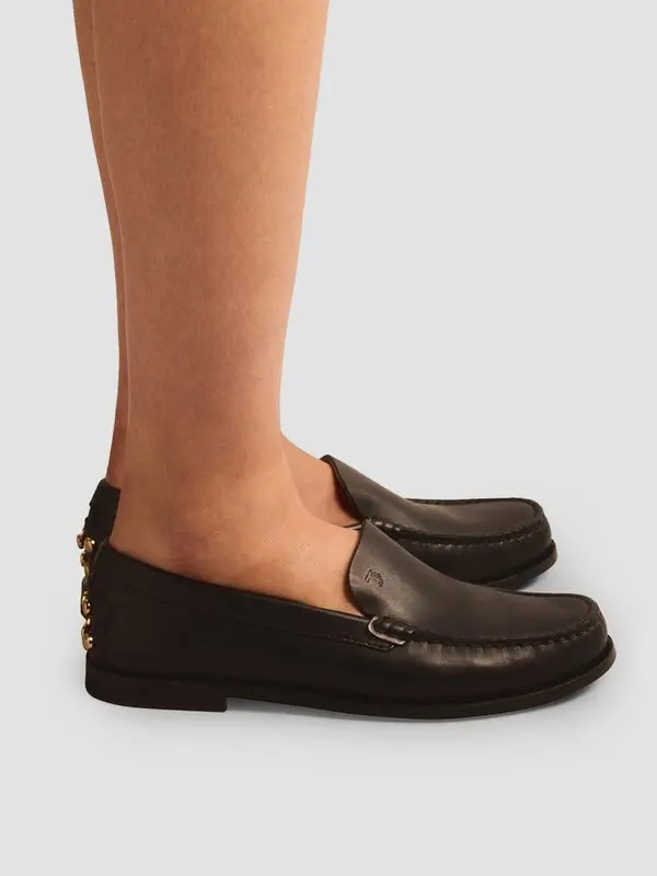 TOD'S Metal-pebble Leather Loafers