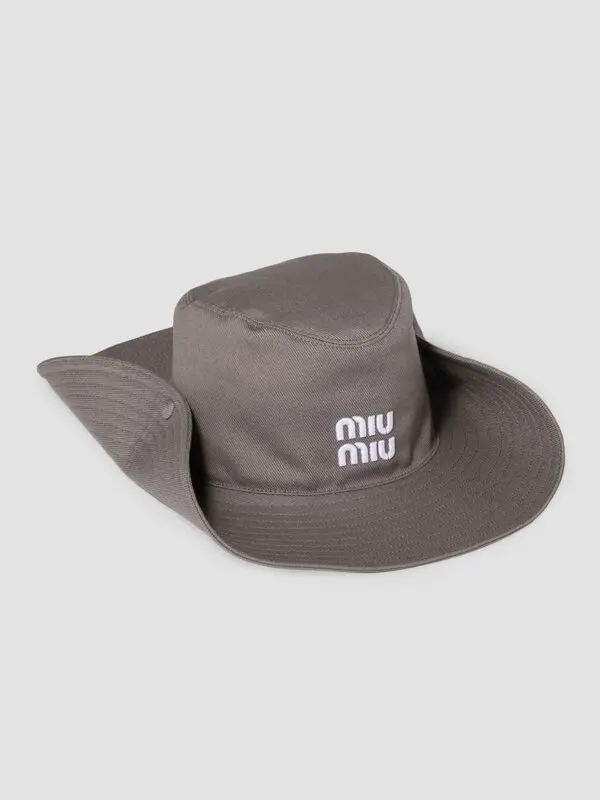 Miu Miu Drill Cowboy Hat - Grey