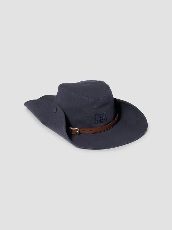 Miu Miu Drill Cowboy Hat - Grey