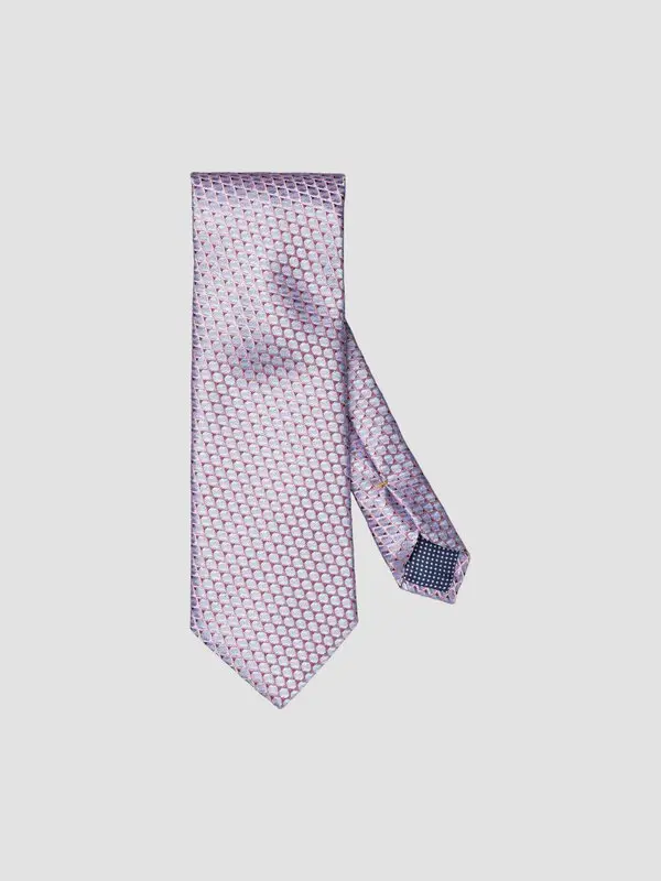 Eton Geometric Woven Silk Tie - Pink