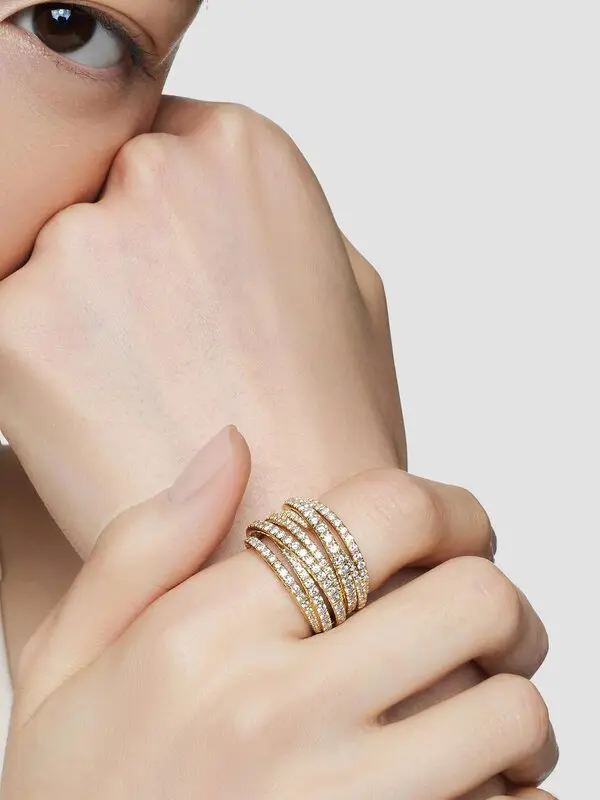 David Yurman Pavé Crossover Ring In 18k Yellow Gold