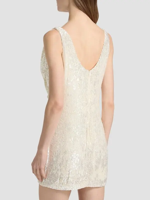 THE NEW ARRIVALS ILKYAZ OZEL Lydia Sequined Cowlneck Minidress