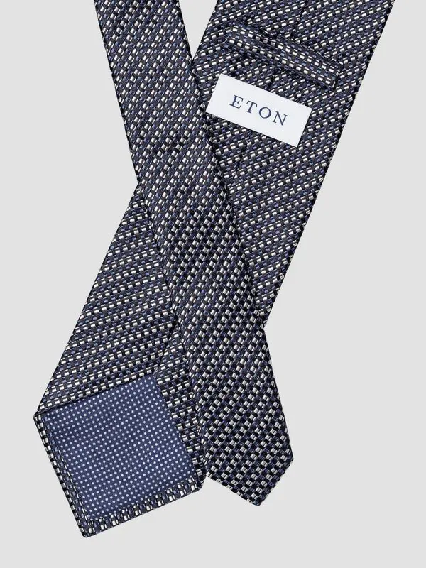 Eton Checked Woven Silk Tie