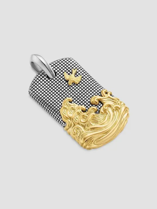 David Yurman Waves Tag In Sterling