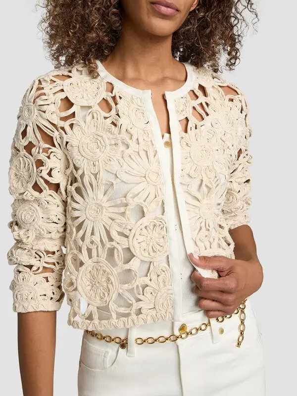 Ramy Brook Adelynn Textured Floral Cotton-blend Jacket