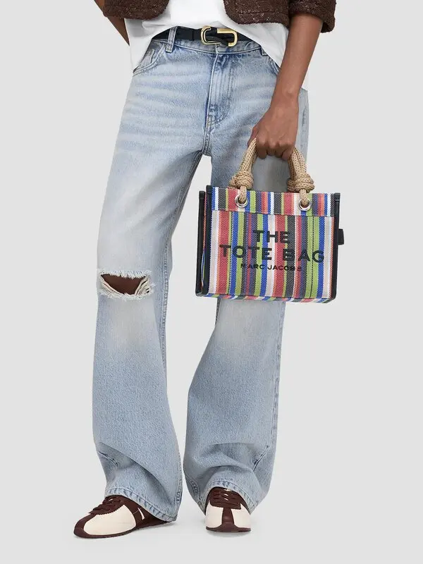 Marc Jacobs The Stripe Mesh Small Tote Bag - Red Multi