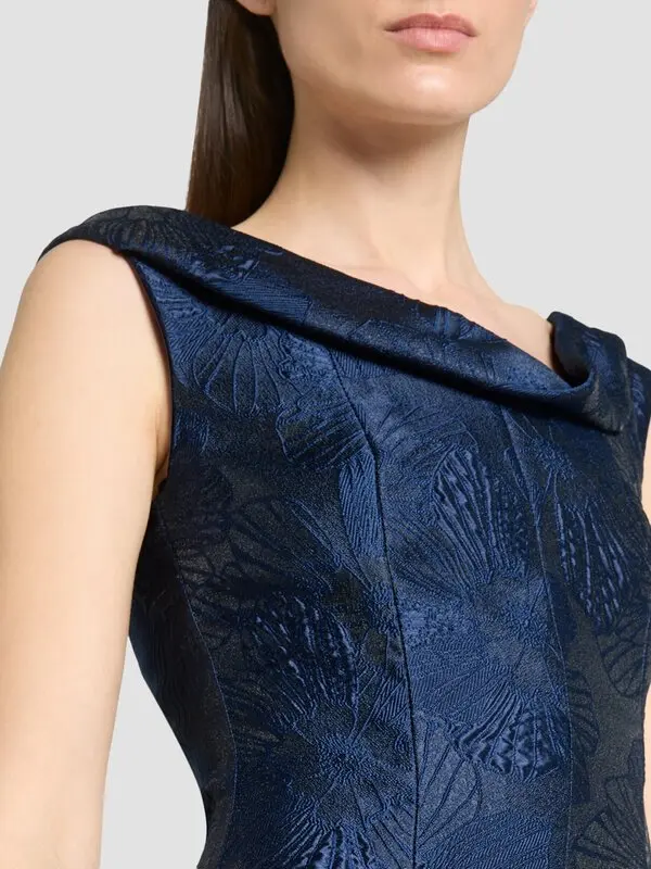 Talbot Runhof Floral Jacquard Ballgown - Armada
