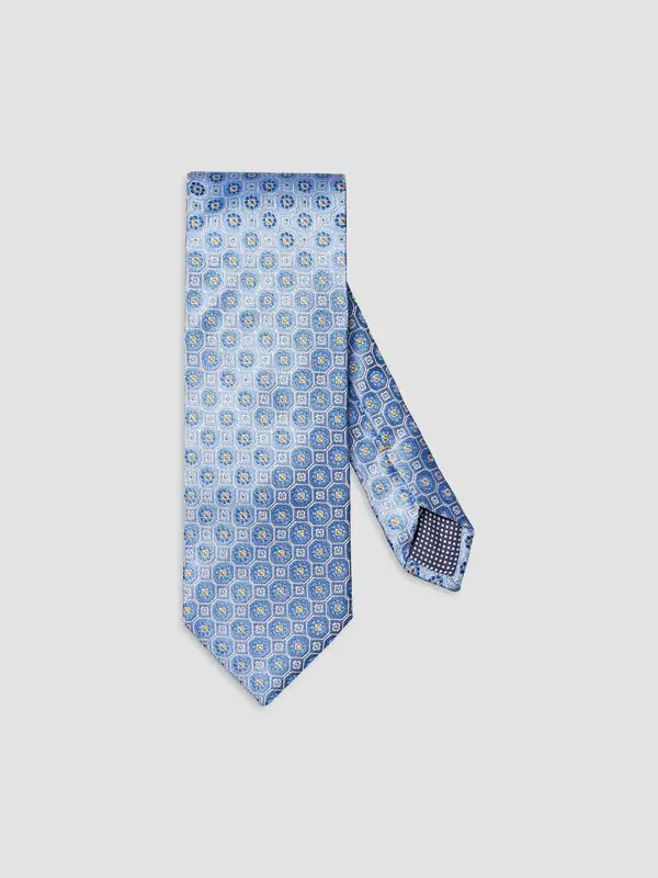 Eton Floral Woven Silk Tie - Light Blue