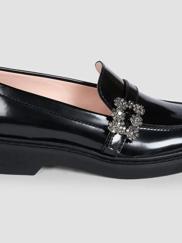 ROGER VIVIER Viv Rangers Strass 25mm Patent Leather Loafers