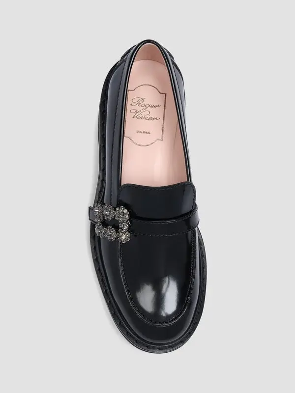 ROGER VIVIER Viv Rangers Strass 25mm Patent Leather Loafers