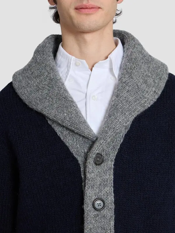 Thom Browne Browne 65 Intarsia-knit Irish Wool Cardigan