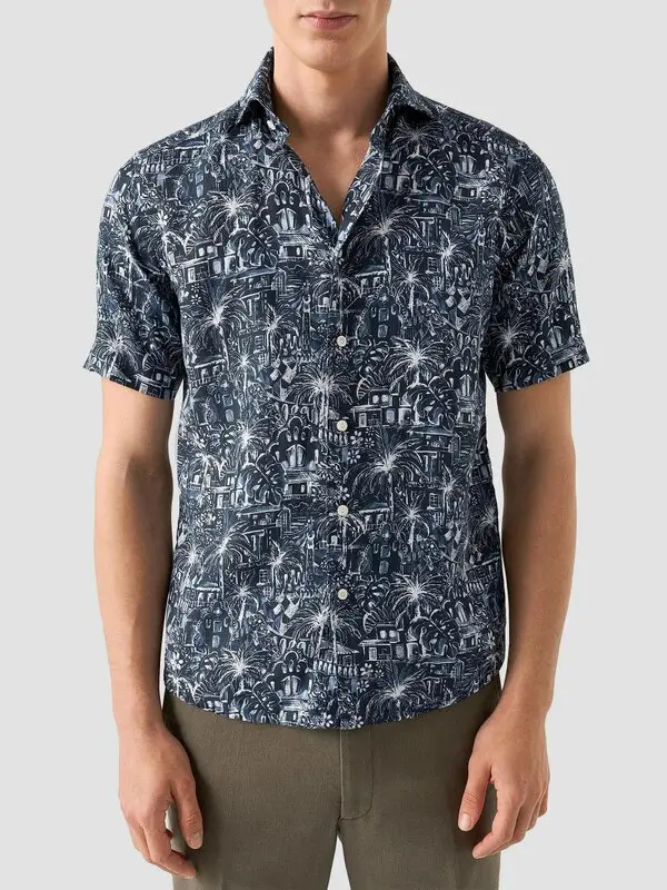 Eton Slim-fit Garden Linen Shirt