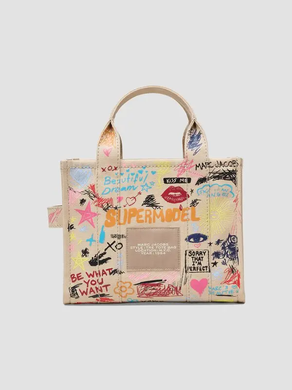 Marc Jacobs The Punk Scribble Canvas Small Tote Bag